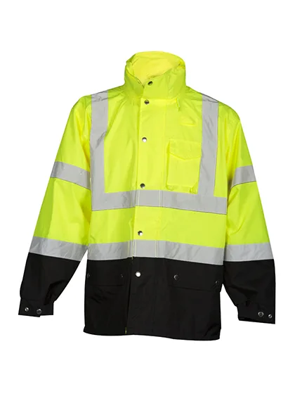 High Visibility Lime, Class 3 Storm Cover, Rainwear Jacket, Size L-XL ...