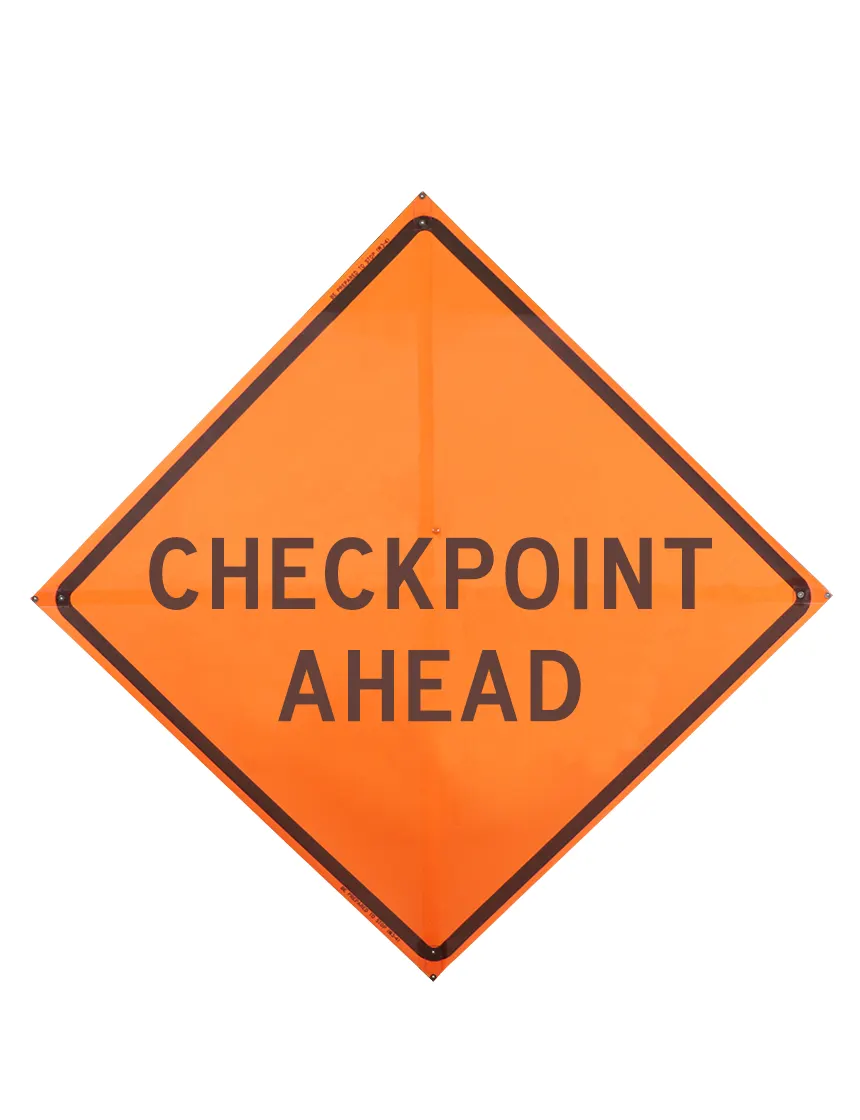 checkpoint ahead sign plastic pockets mesh 48 inch x 48 inch | RU-48 ...
