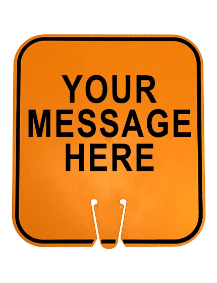 Vertical Reflective Clip On Sign Orange with Custom Legend Single Sided ...