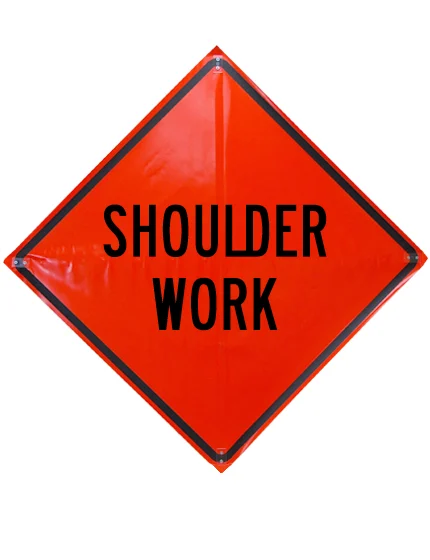 Shoulder Work Roll Up Sign | RU-48-NON-SHWRK | Traffic Safety Store