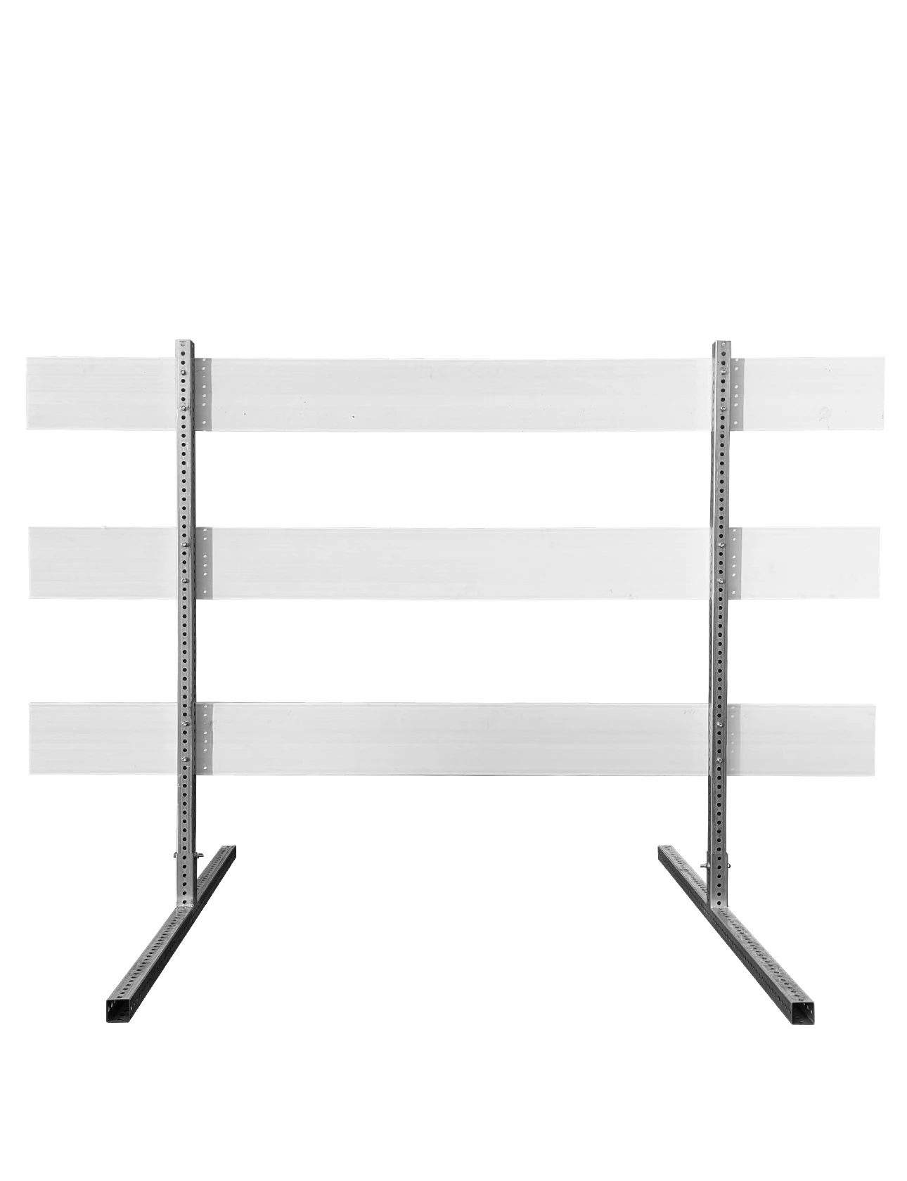 8' x 63" Tall MUTCD Type III Barricade -Square Steel Sign Post Uprights ...