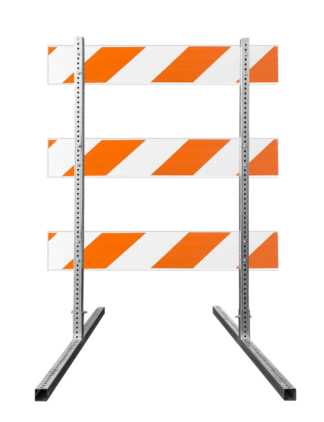4' x 63" Tall MUTCD Type III Barricade -Square Steel Sign Post Uprights ...