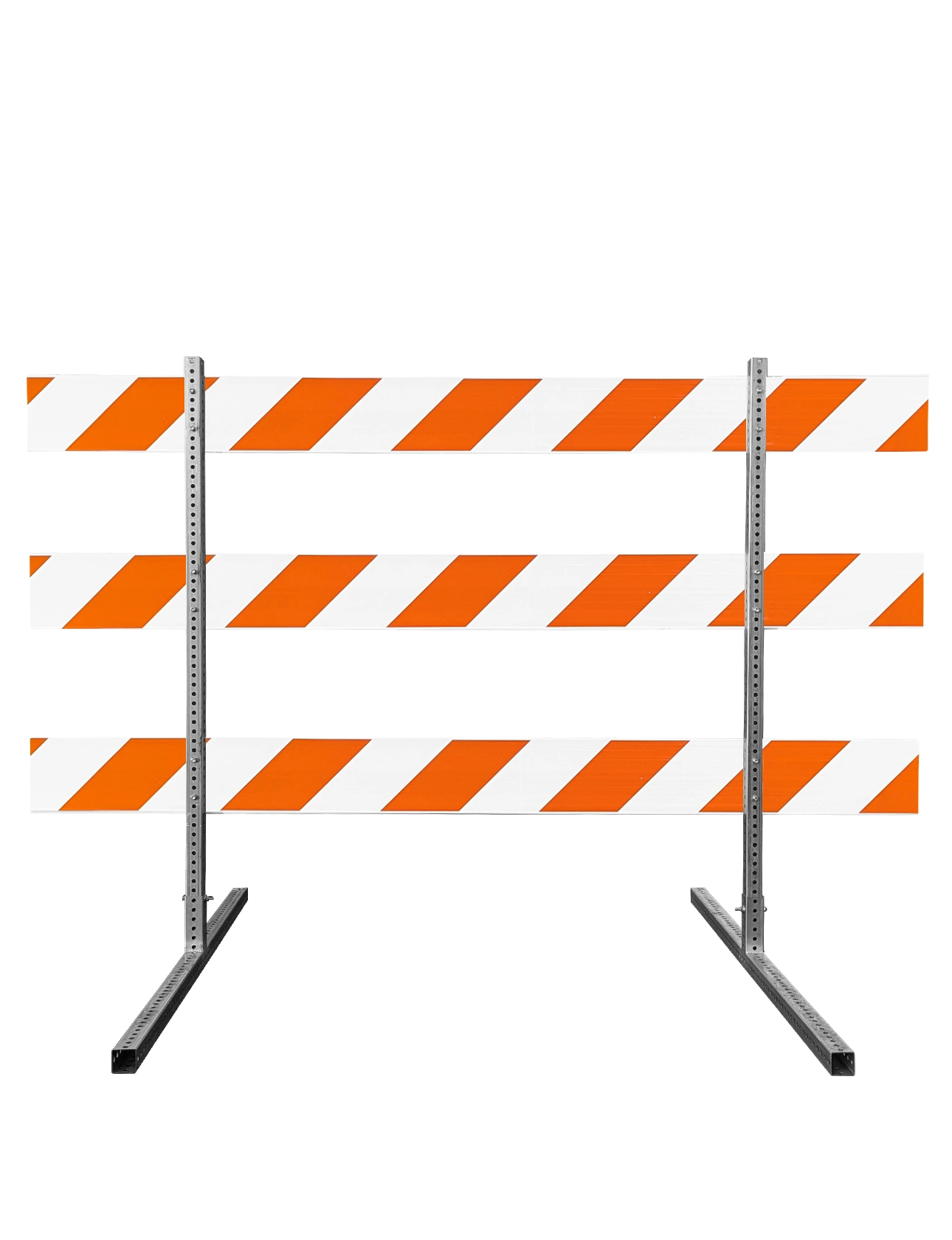 8' x 63" Tall MUTCD Type III Barricade -Square Steel Sign Post Uprights ...