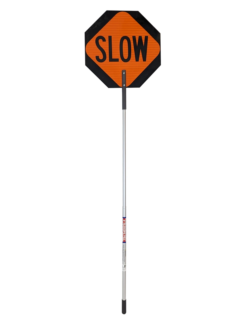 24" Reflective Sign w/ Telescoping Aluminum Handle | STOP-SLOW 24 EG ...
