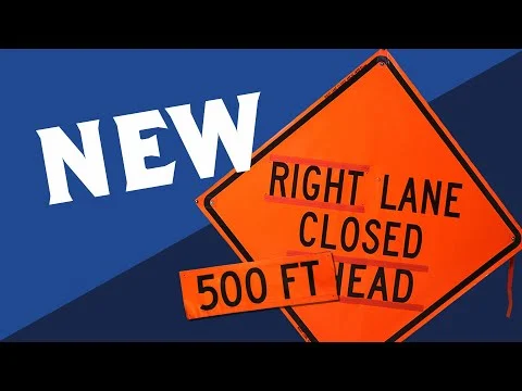 36" Roll Up Sign w/ Velcro For Overlays Right Lane Closed | TSS