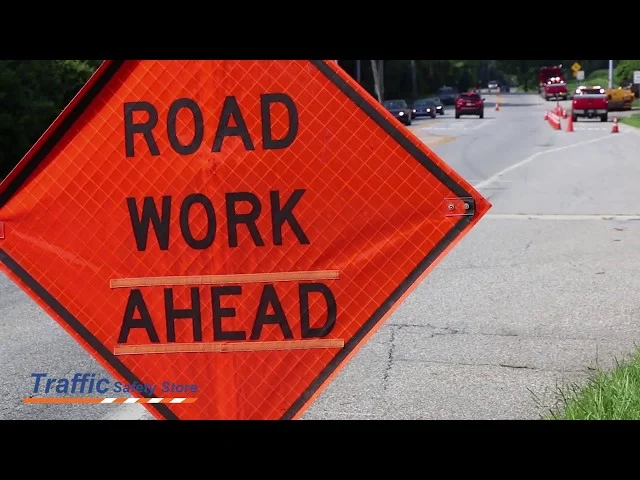 men working roll up sign sewn pockets mesh 36 inch by 36 inch | RU-36 ...