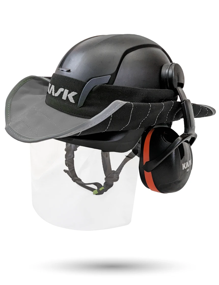 Black KASK Zenith X2 ANSI Safety Helmet with Full-Face Shield & Brim ...