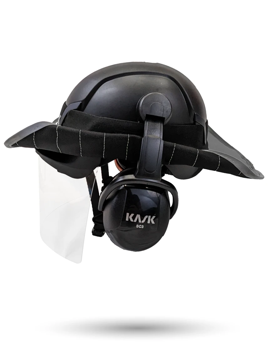 Black KASK Zenith X2 ANSI Safety Helmet with Full-Face Shield & Brim ...