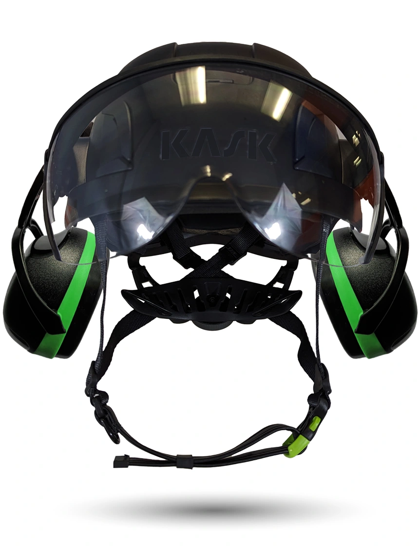 Black KASK Zenith X2 ANSI Safety Helmet with Half-Face Visor Kit (Clear ...