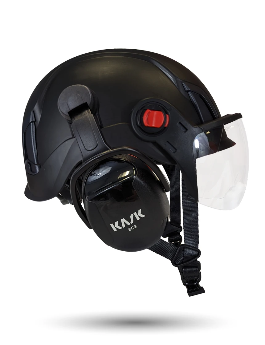 Black KASK Zenith X2 ANSI Safety Helmet with Half-Face Visor Kit (Clear ...