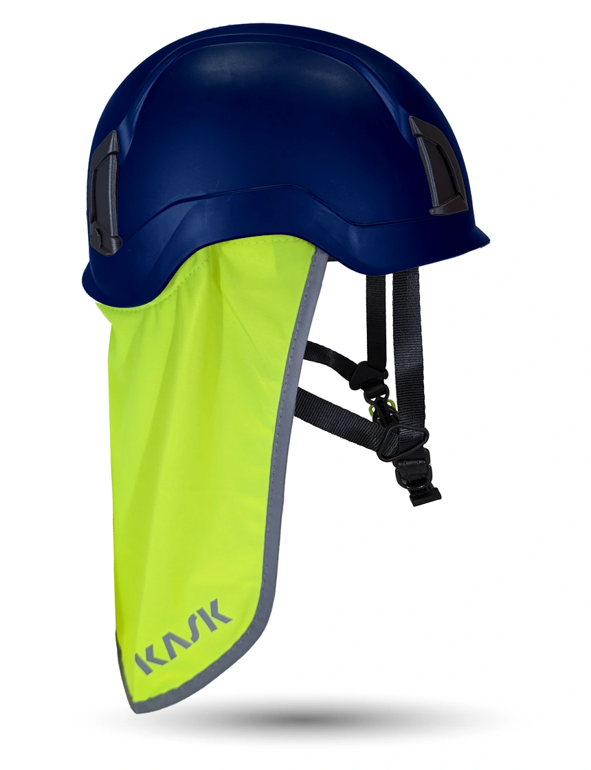 Blue Kask Zenith X2 ANSI Safety Helmet with 10" Neck Protector (Yellow ...
