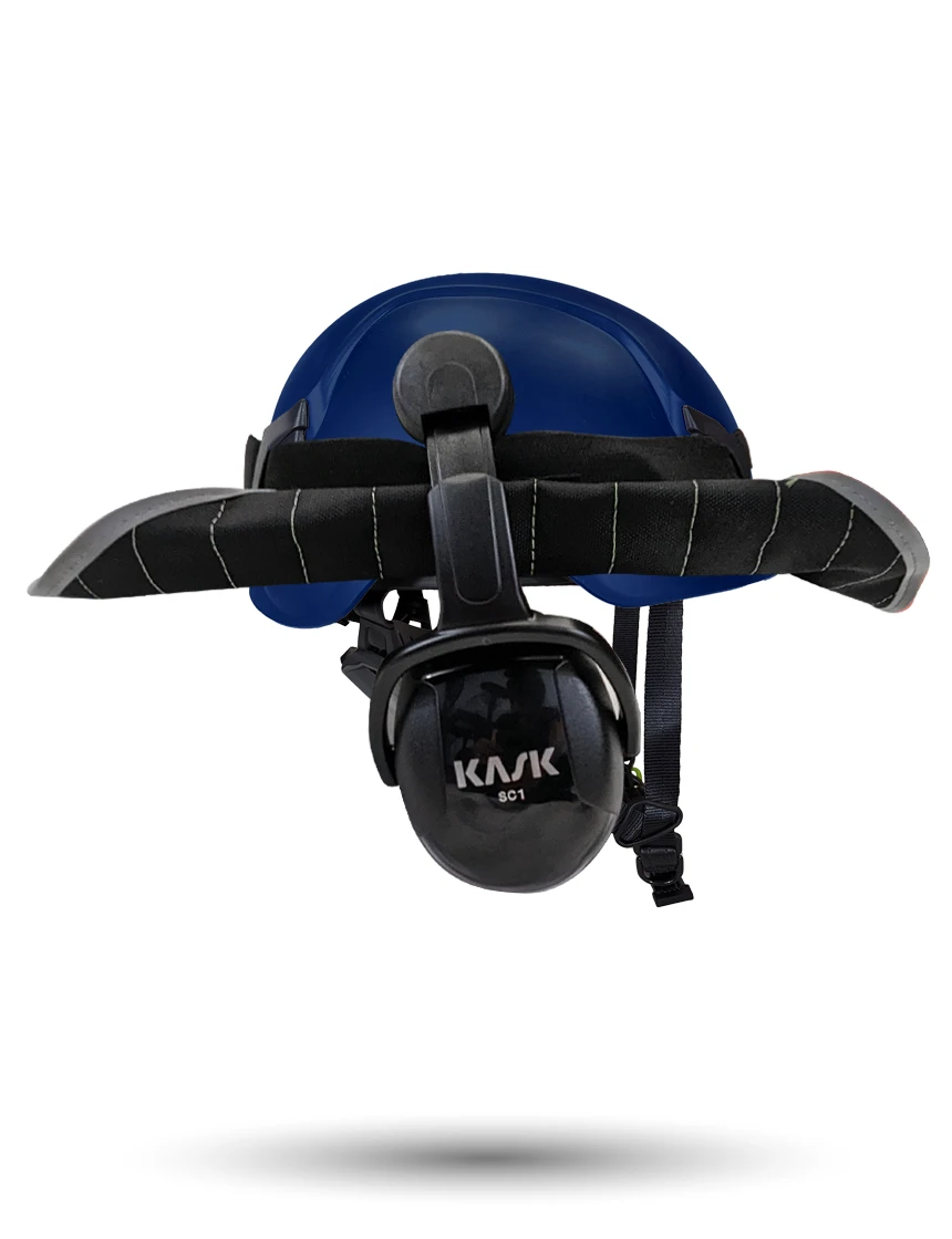 Blue Kask Zenith X2 ANSI Safety Helmet with Green Ear Muffs (Low to ...