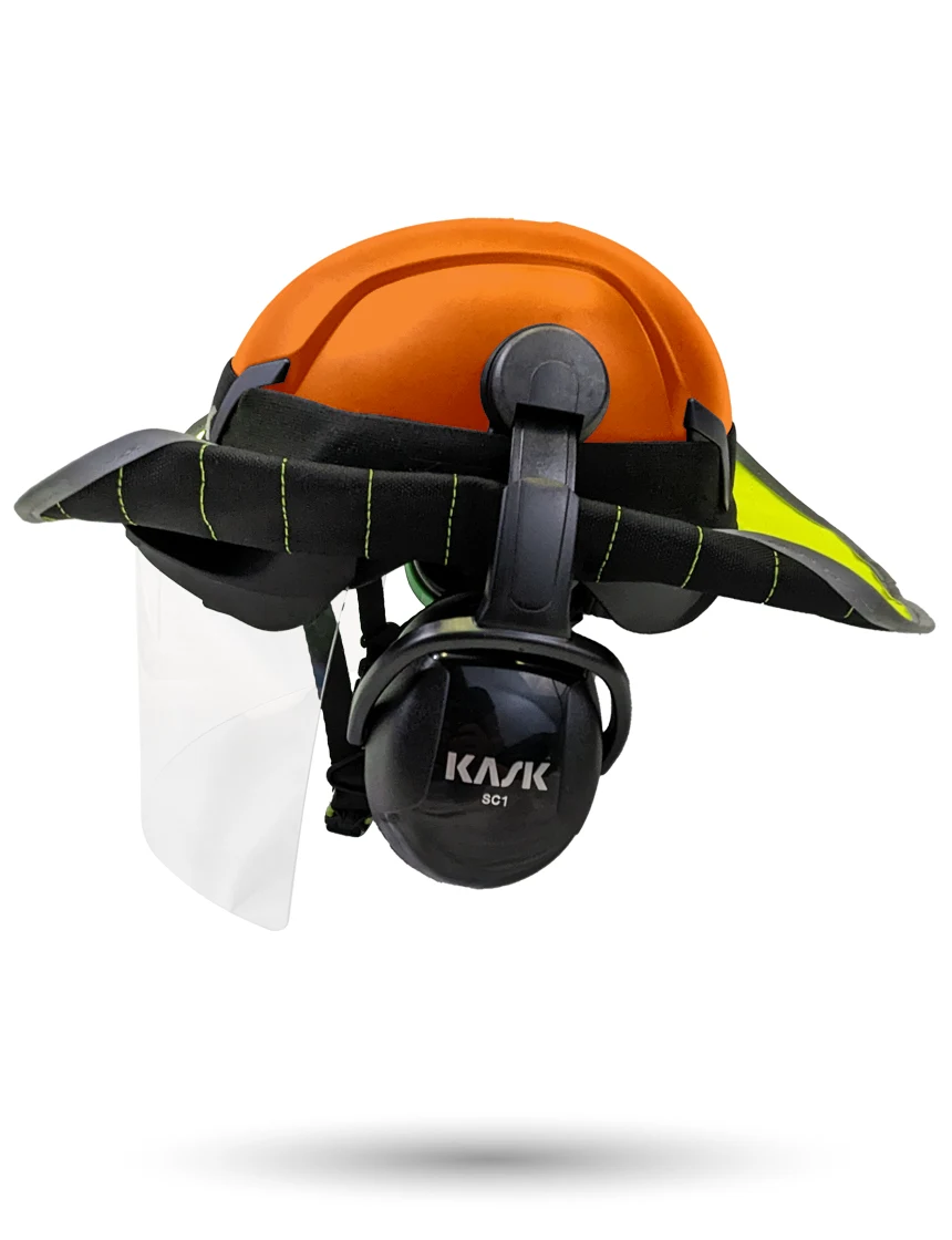 Orange KASK Zenith X2 ANSI Safety Helmet with Full-Face Shield & Brim ...