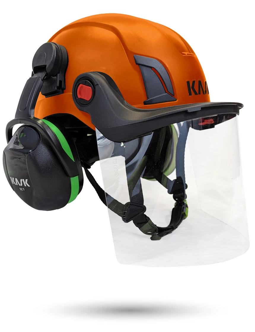 Orange KASK Zenith X2 ANSI Safety Helmet with Full-Face Shield & Brim ...