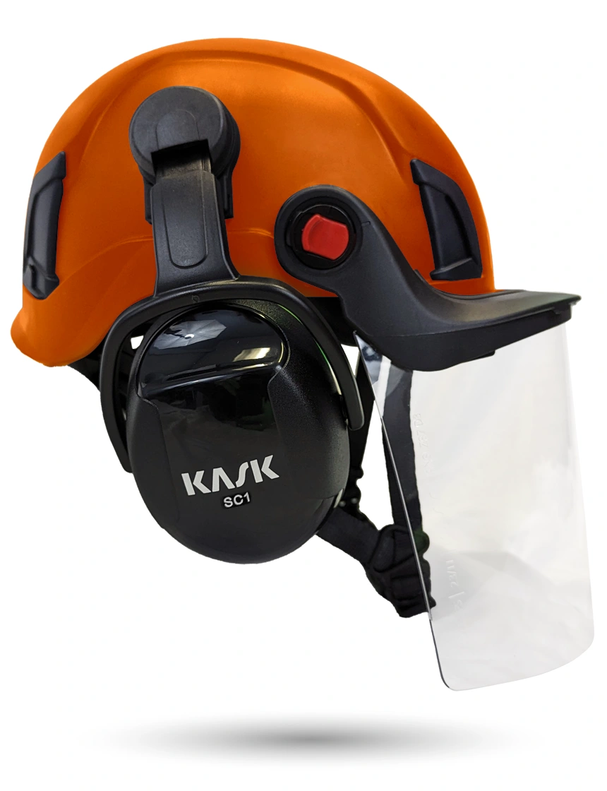 Orange KASK Zenith X2 ANSI Safety Helmet with Full-Face Shield & Brim ...