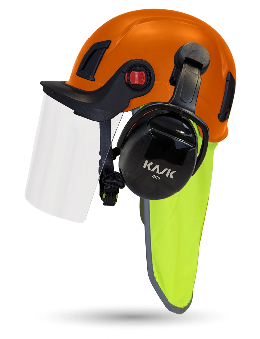 Orange KASK Zenith X2 ANSI Safety Helmet with Full-Face Shield & Brim ...