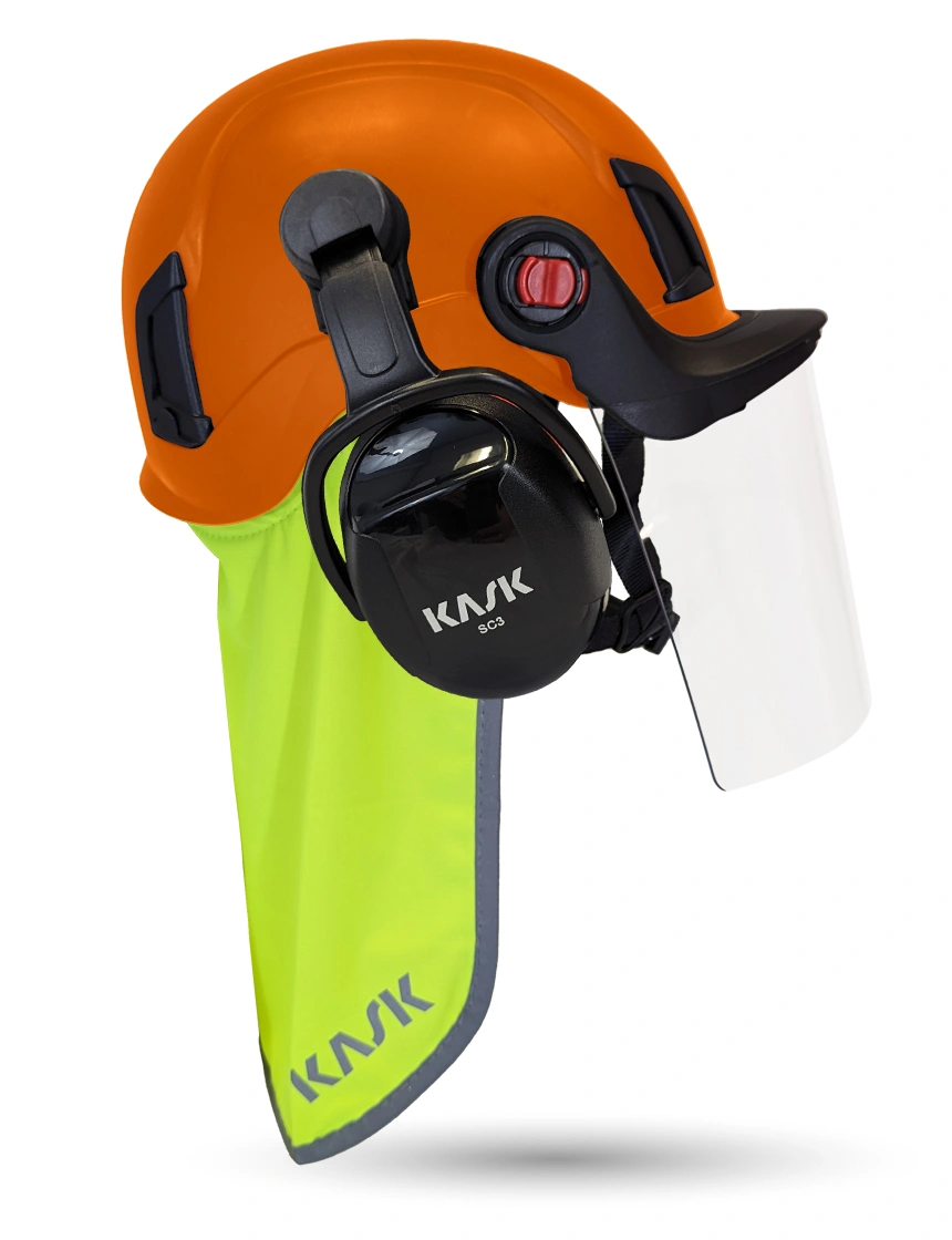 Orange KASK Zenith X2 ANSI Safety Helmet with Full-Face Shield & Brim ...