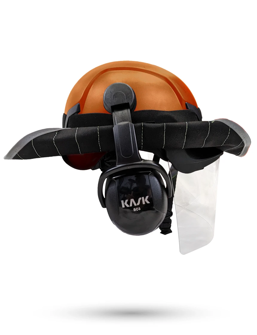 Orange KASK Zenith X2 ANSI Safety Helmet with Full-Face Shield & Brim ...