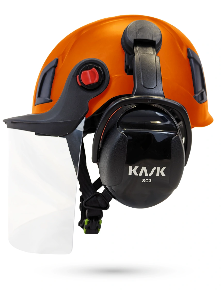 Orange KASK Zenith X2 ANSI Safety Helmet with Full-Face Shield & Brim ...