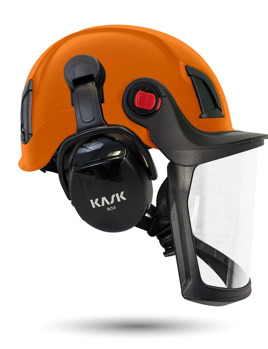 Orange KASK Zenith Helmet Full Visor Orange Muffs High Noise | 097-203 ...