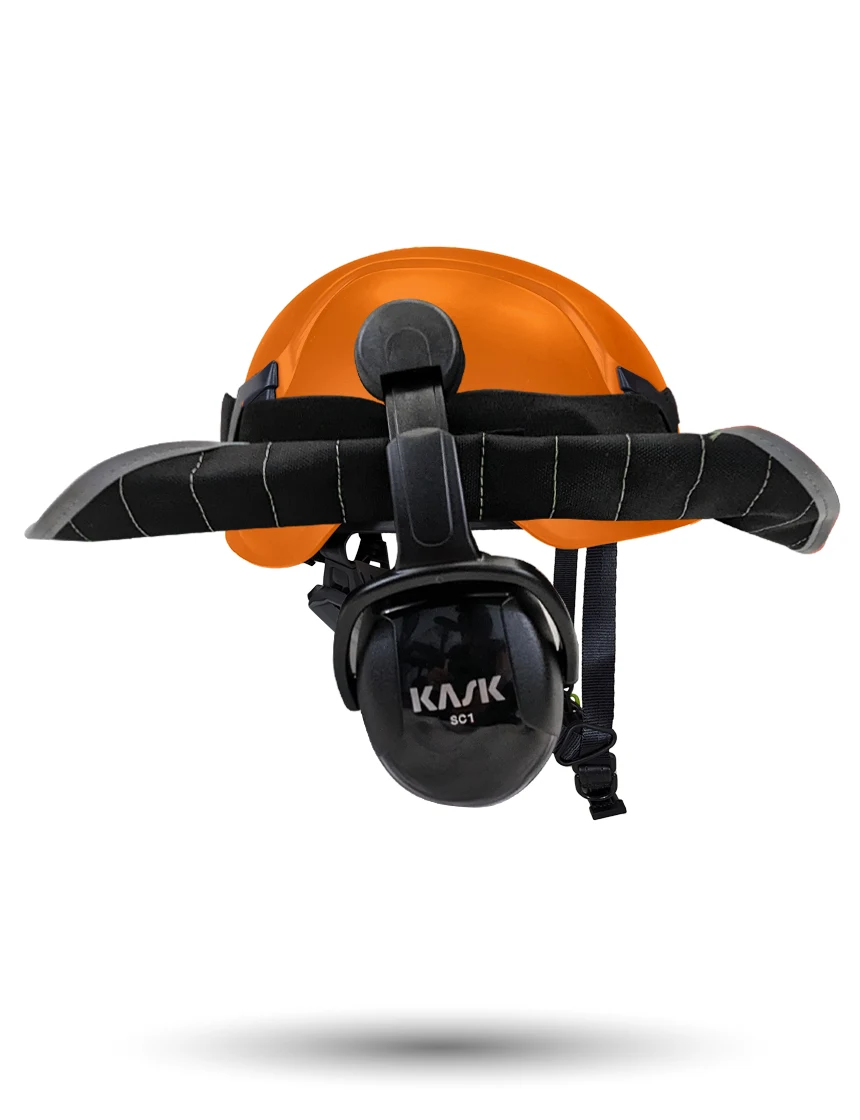 Orange KASK Zenith X2 ANSI Safety Helmet with Green Ear Muffs (Low to ...