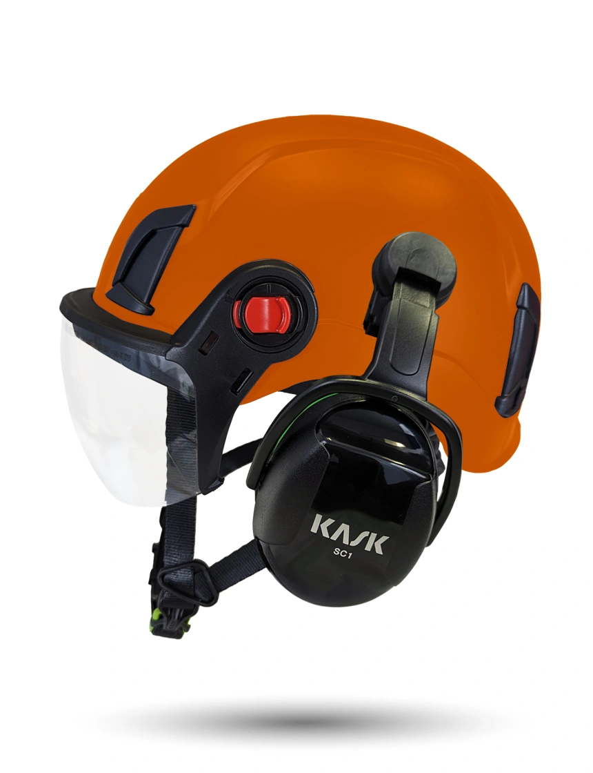 Orange KASK Zenith X2 ANSI Safety Helmet with Half-Face Visor Kit ...