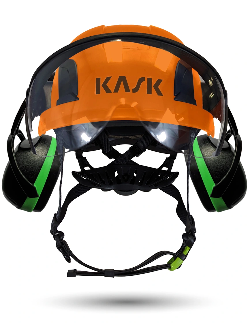 Orange KASK Zenith X2 ANSI Safety Helmet with Half-Face Visor Kit ...