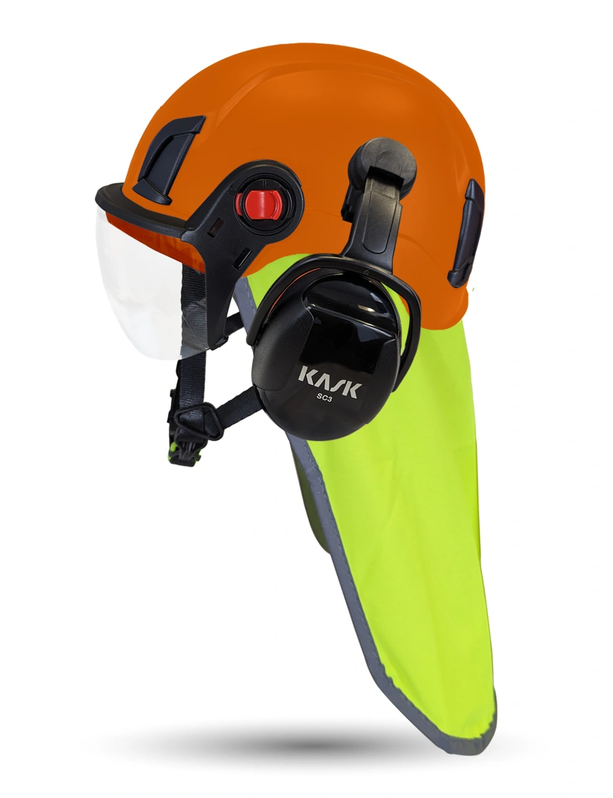 Orange KASK Zenith X2 ANSI Safety Helmet with Full-Face Visor Kit ...