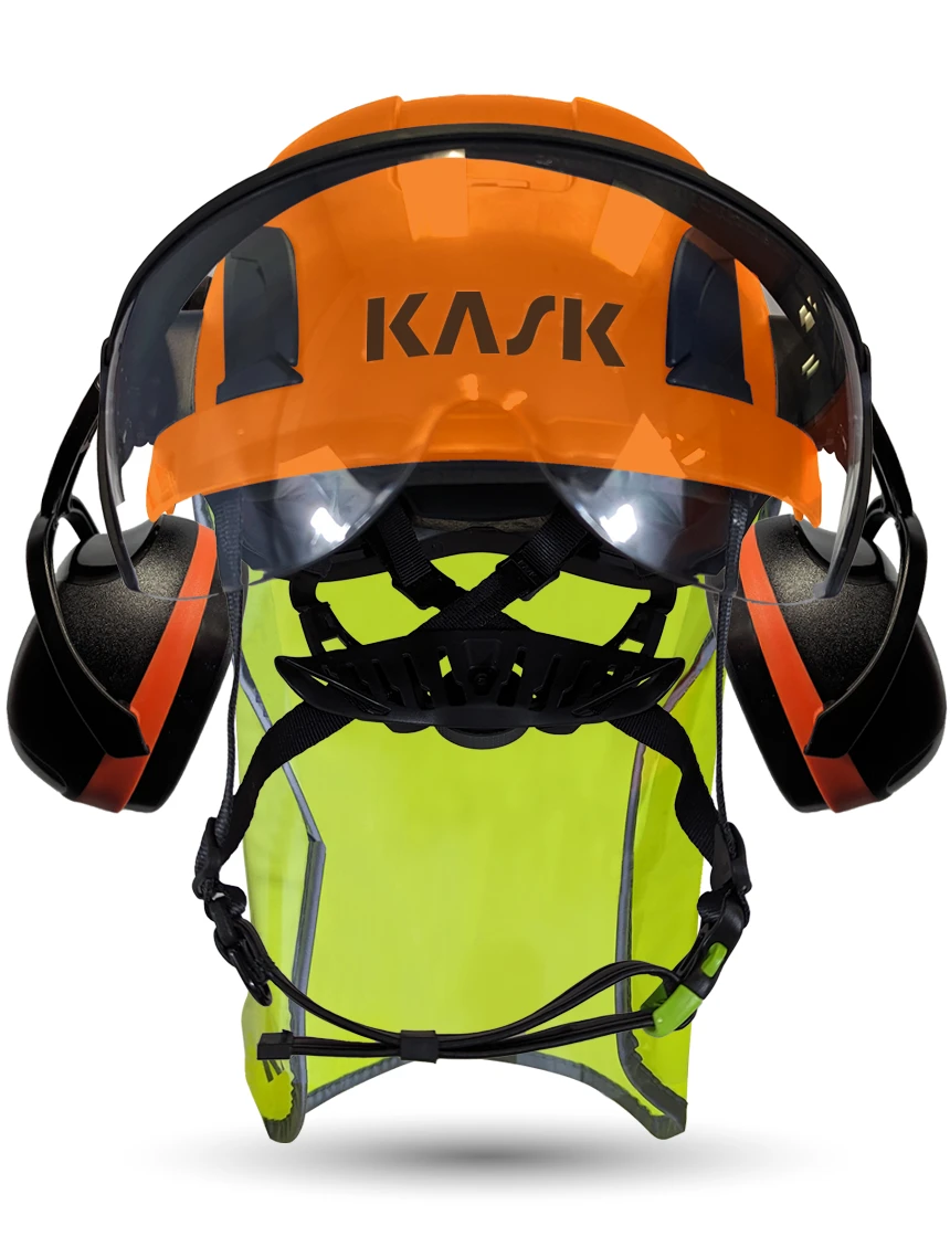 Orange KASK Zenith X2 ANSI Safety Helmet with Full-Face Visor Kit ...