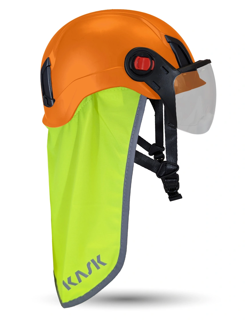 Orange KASK Zenith X2 ANSI Safety Helmet with Half-Face Visor Kit ...