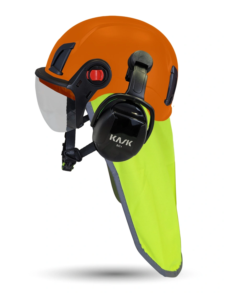 Orange KASK Zenith X2 ANSI Safety Helmet with Half-Face Visor Kit ...