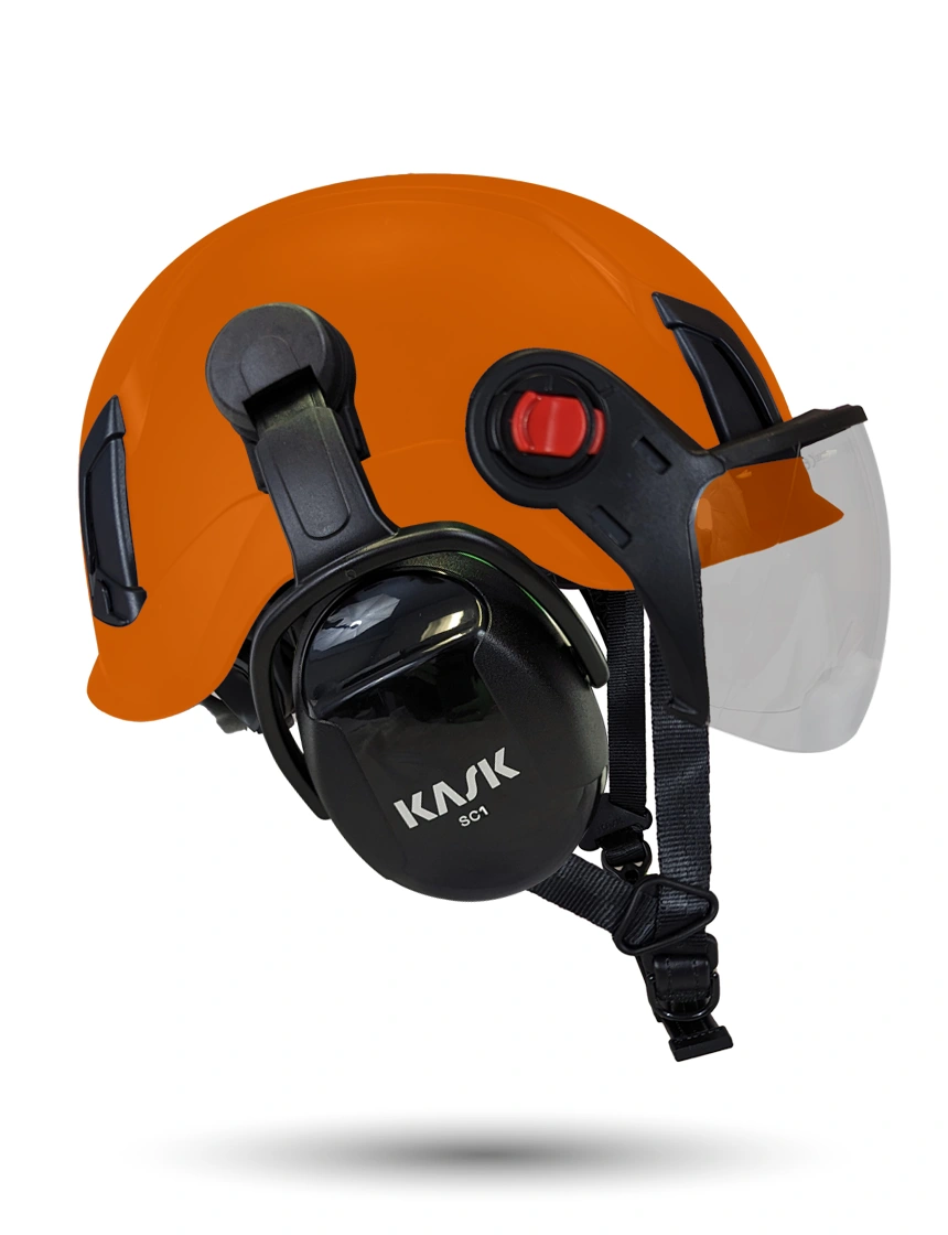 Orange KASK Zenith X2 ANSI Safety Helmet with Half-Face Visor Kit ...