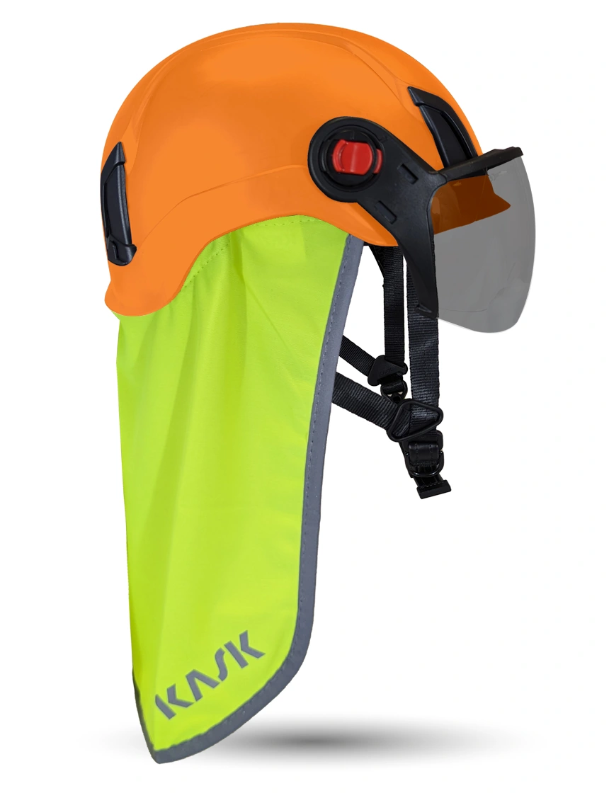 Orange KASK Zenith X2 ANSI Safety Helmet with Half Face Visor Kit ...