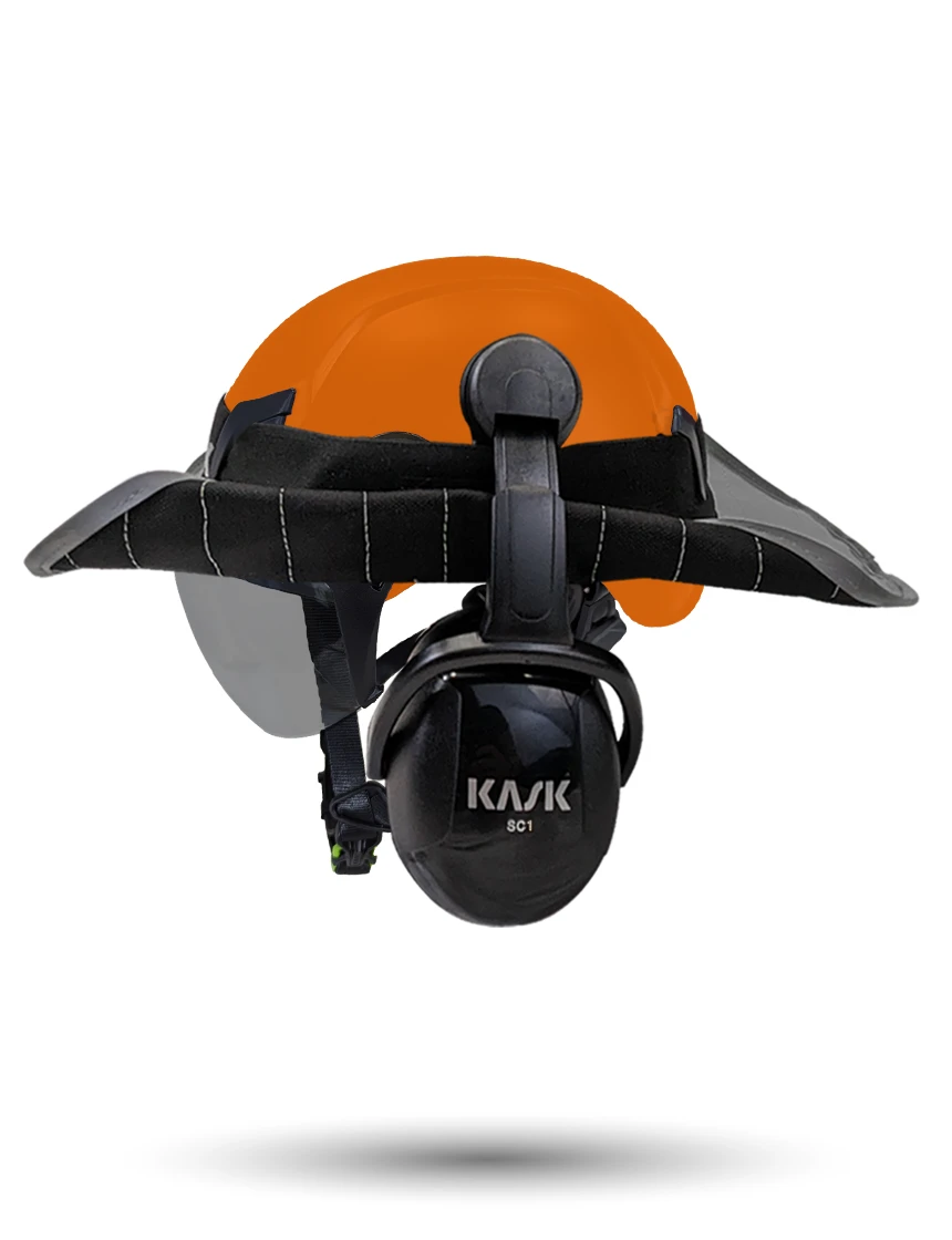 Orange KASK Zenith X2 ANSI Safety Helmet with Half-Face Visor Kit ...