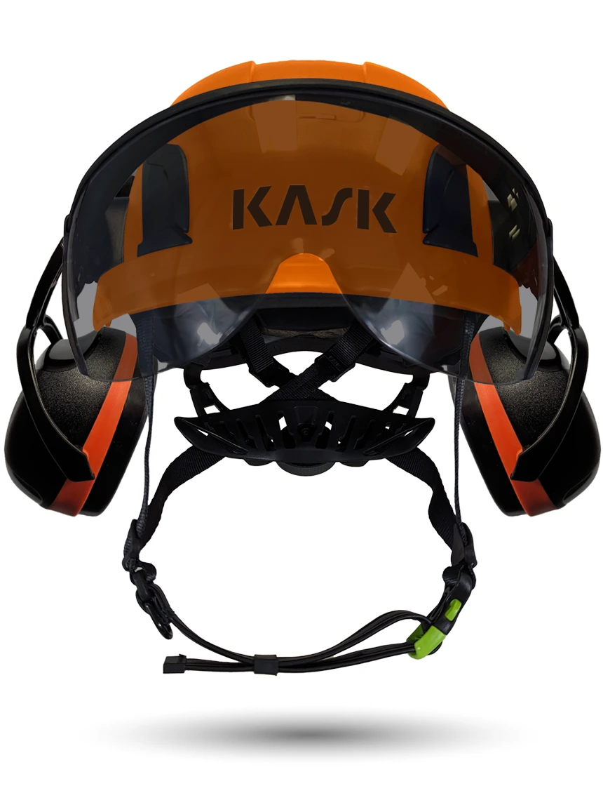 Orange KASK Zenith X2 ANSI Safety Helmet with Half-Face Visor Kit ...