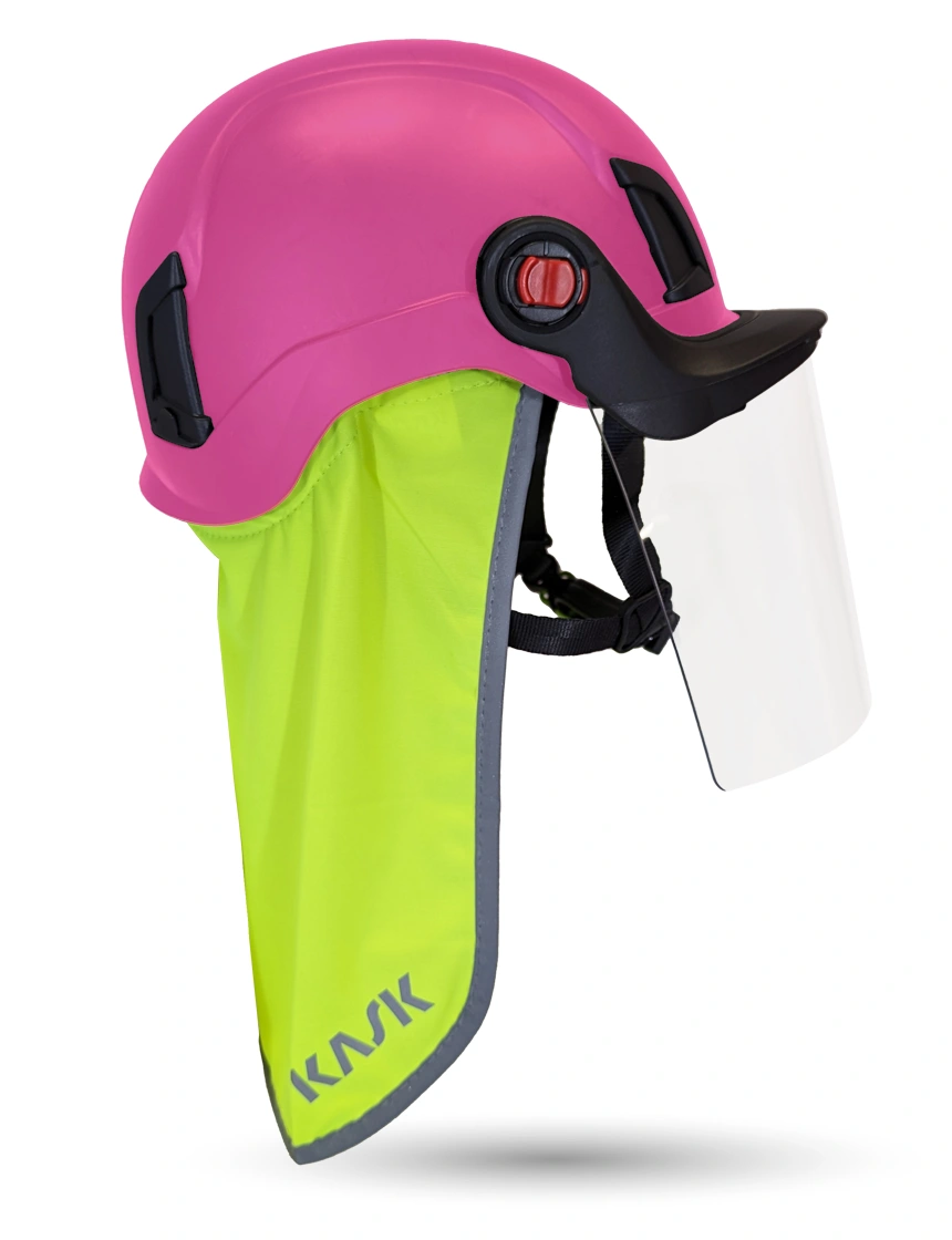 Pink KASK Zenith Helmet Full Face Fluorescent Neck Guard | 097-214-FFS ...