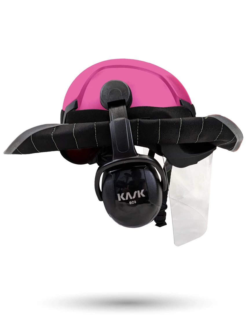 Pink KASK Zenith X2 Helmet w/Full Shield, Clear Lens, Muffs, Sun Guard | 097-214-FFS(CLR)-EM(ORG ...