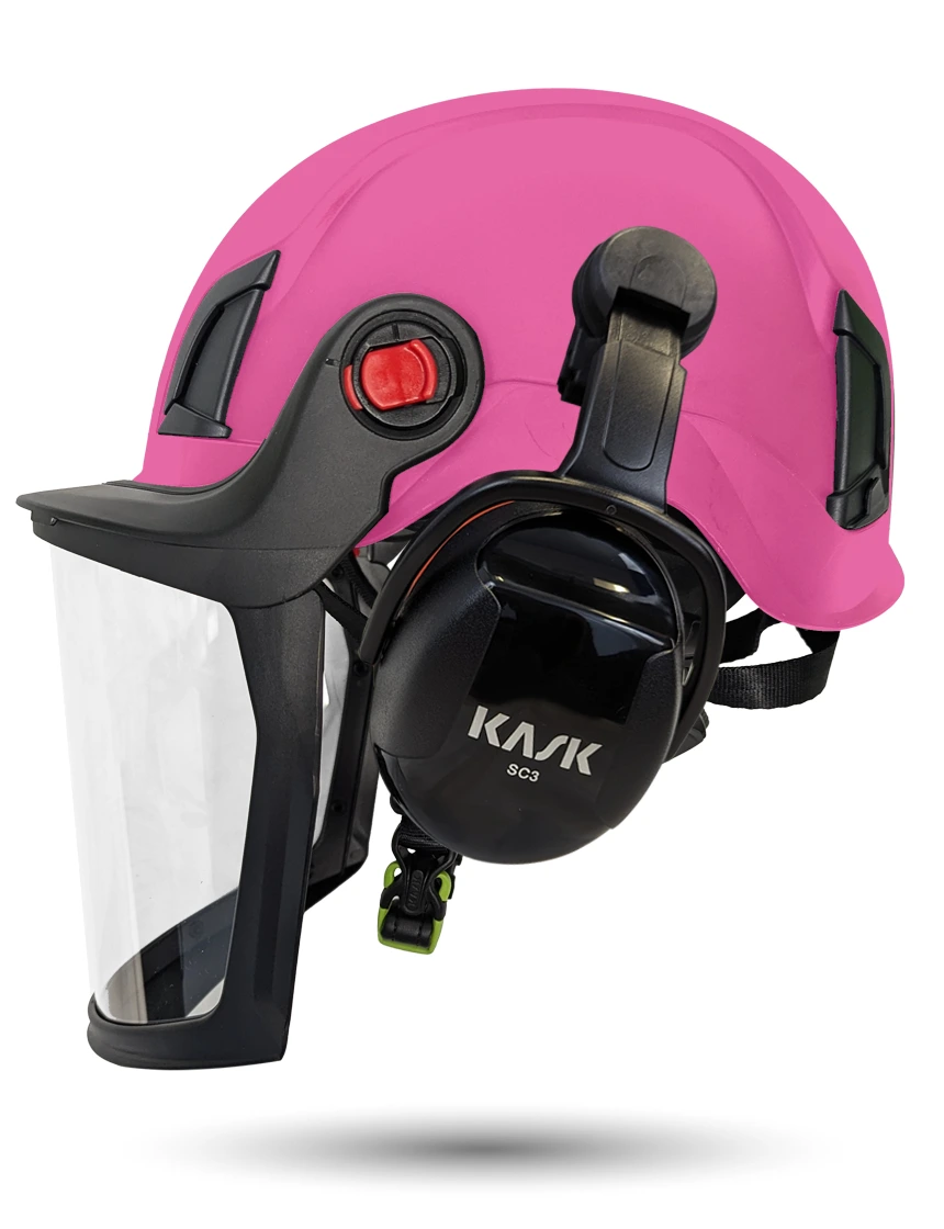 Pink KASK Zenith Helmet Full Visor Orange Muffs High Noise | 097-214 ...