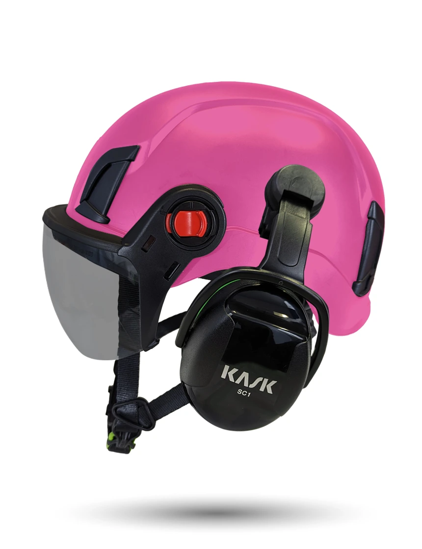 Pink KASK Zenith X2 ANSI Safety Helmet with Half-Face Visor Kit (Smoke ...