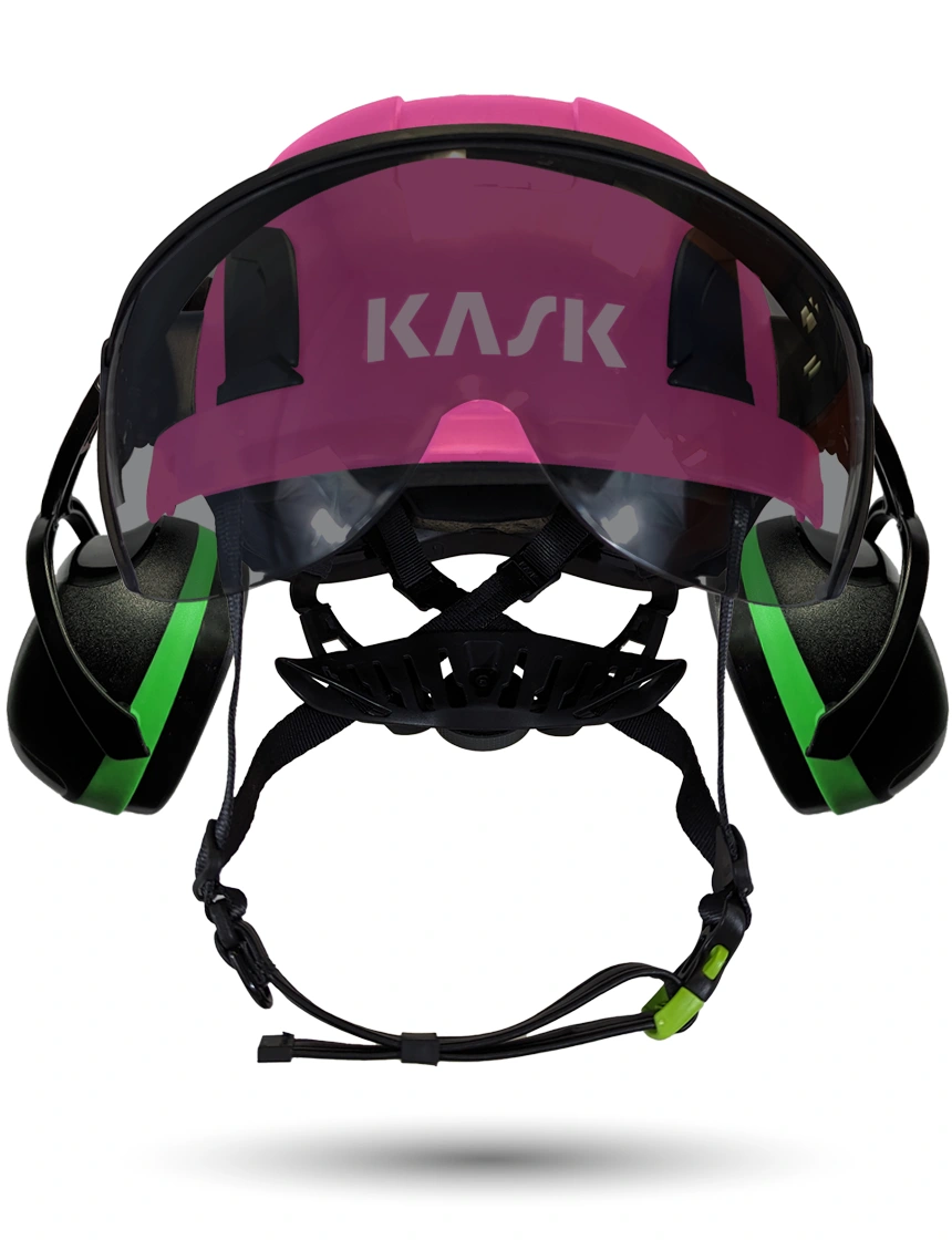 Pink KASK Zenith X2 ANSI Safety Helmet with Half-Face Visor Kit (Smoke ...