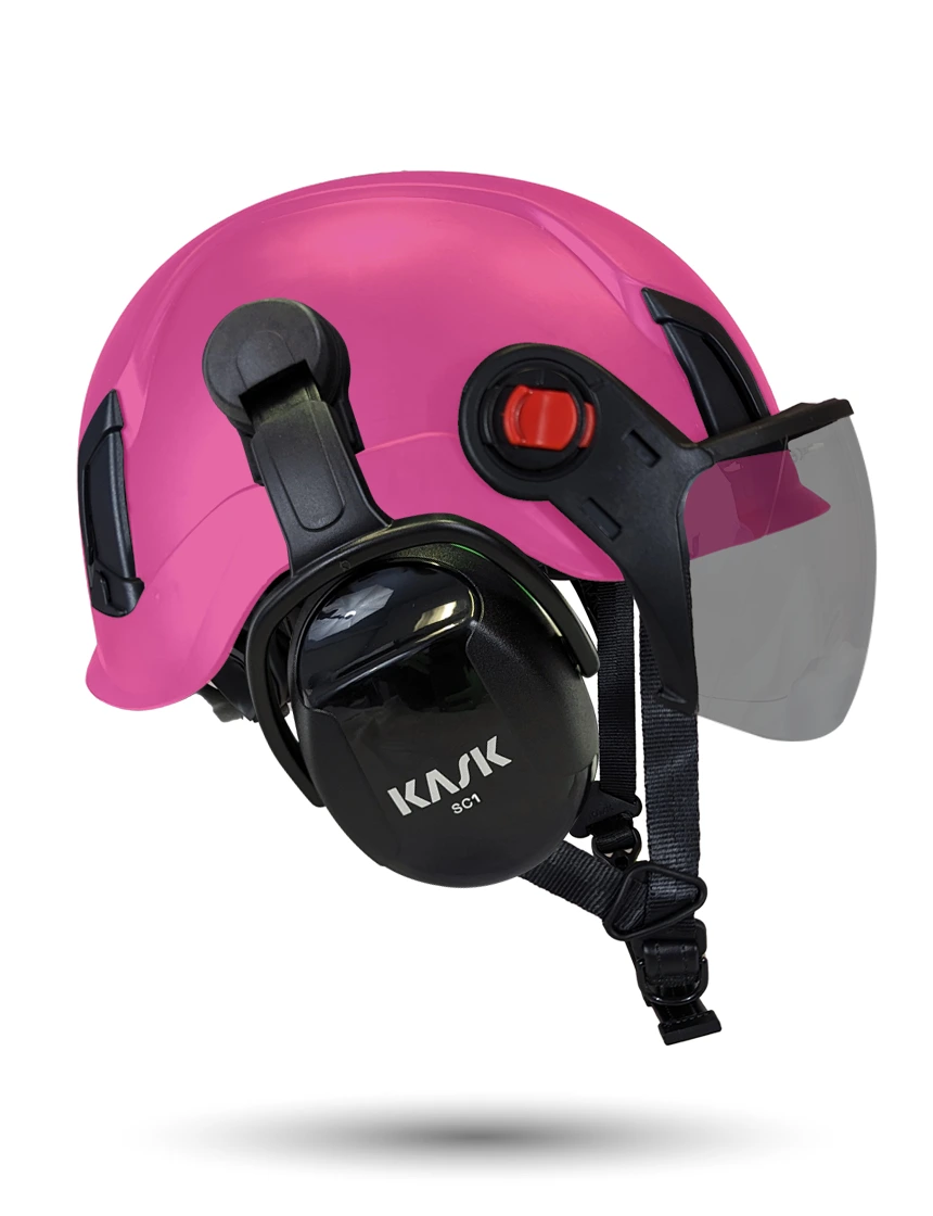 Pink KASK Zenith X2 ANSI Safety Helmet with Half-Face Visor Kit (Smoke ...
