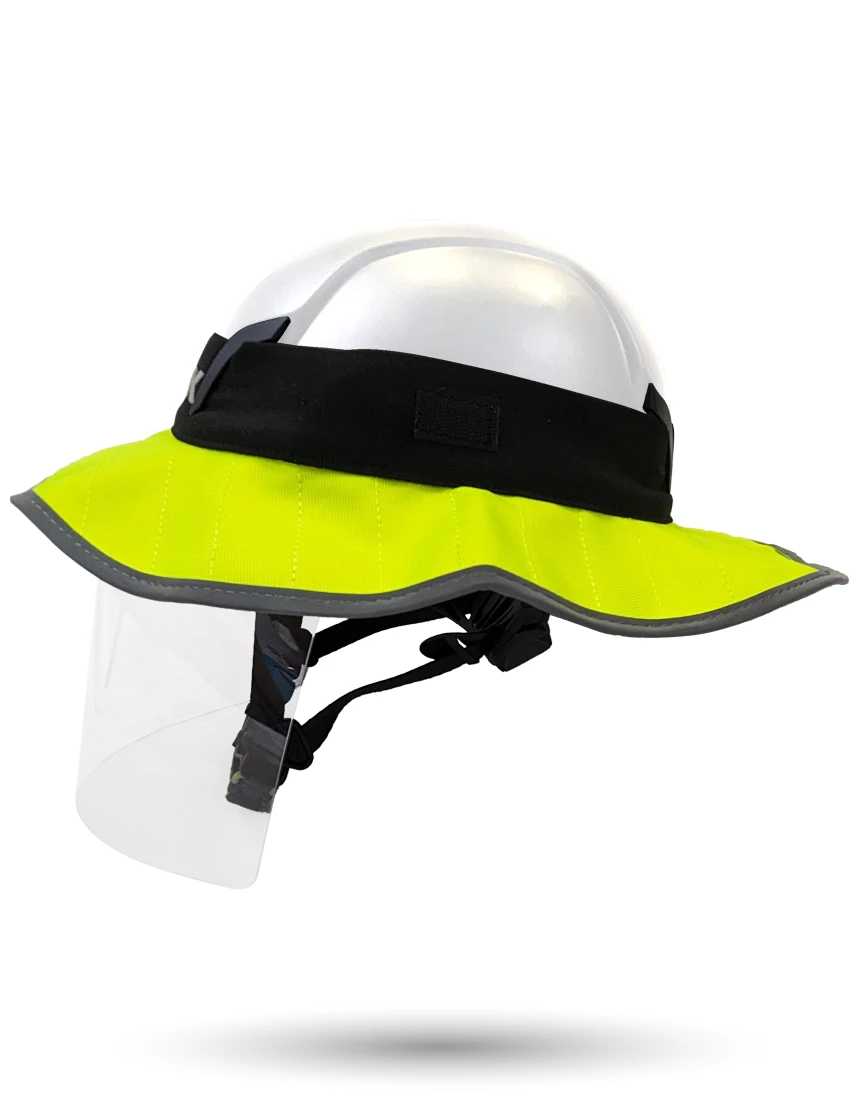 White KASK Zenith X2 ANSI Safety Helmet with Full-Face Shield & Brim ...