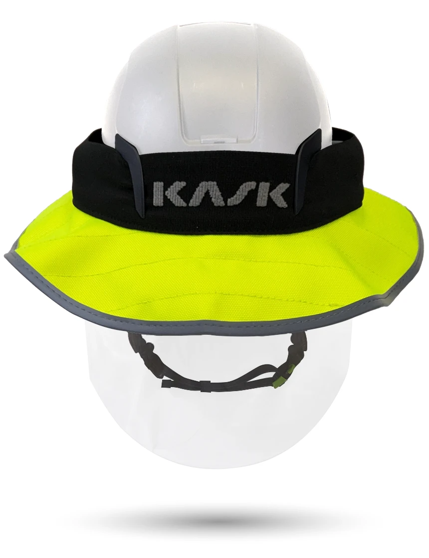 White KASK Zenith X2 ANSI Safety Helmet with Full-Face Shield & Brim ...