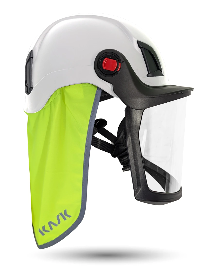 White KASK Zenith X2 ANSI Safety Helmet with Full-Face Visor Kit (Clear ...