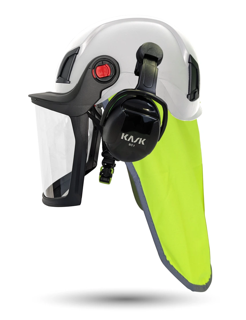 White KASK Zenith X2 ANSI Safety Helmet with Full-Face Visor Kit (Clear ...