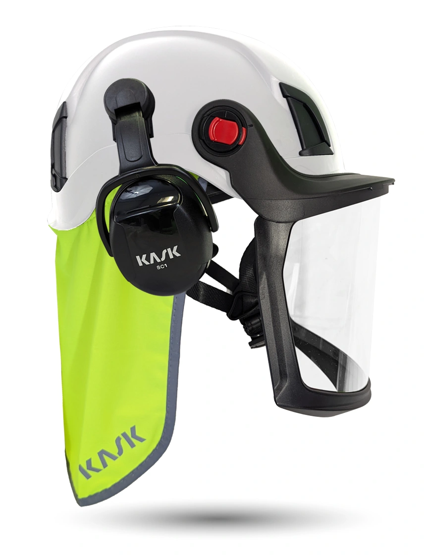 White KASK Zenith X2 ANSI Safety Helmet with Full-Face Visor Kit (Clear ...