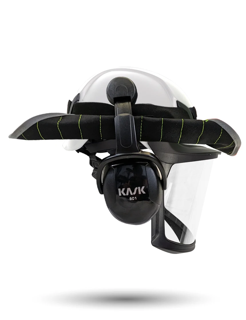 White KASK Zenith X2 ANSI Safety Helmet with Full-Face Visor Kit (Clear ...