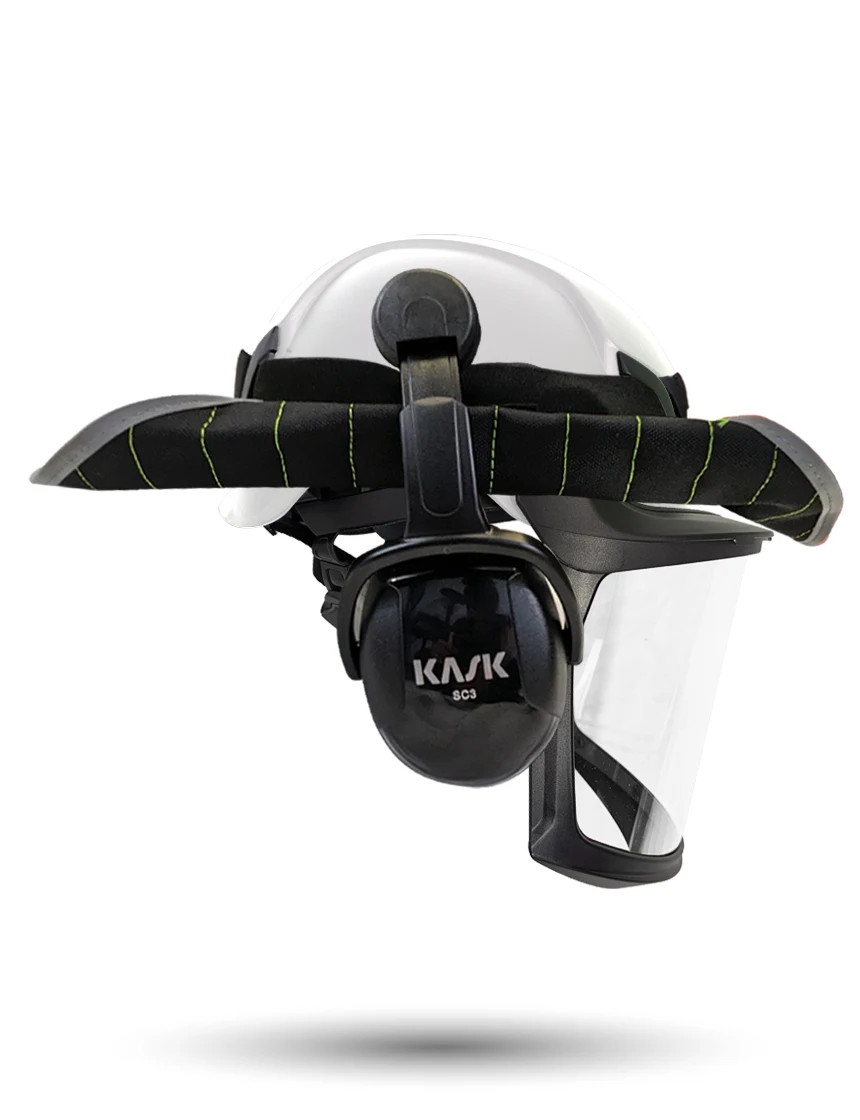 White KASK Zenith X2 ANSI Safety Helmet with Full-Face Visor Kit (Clear ...
