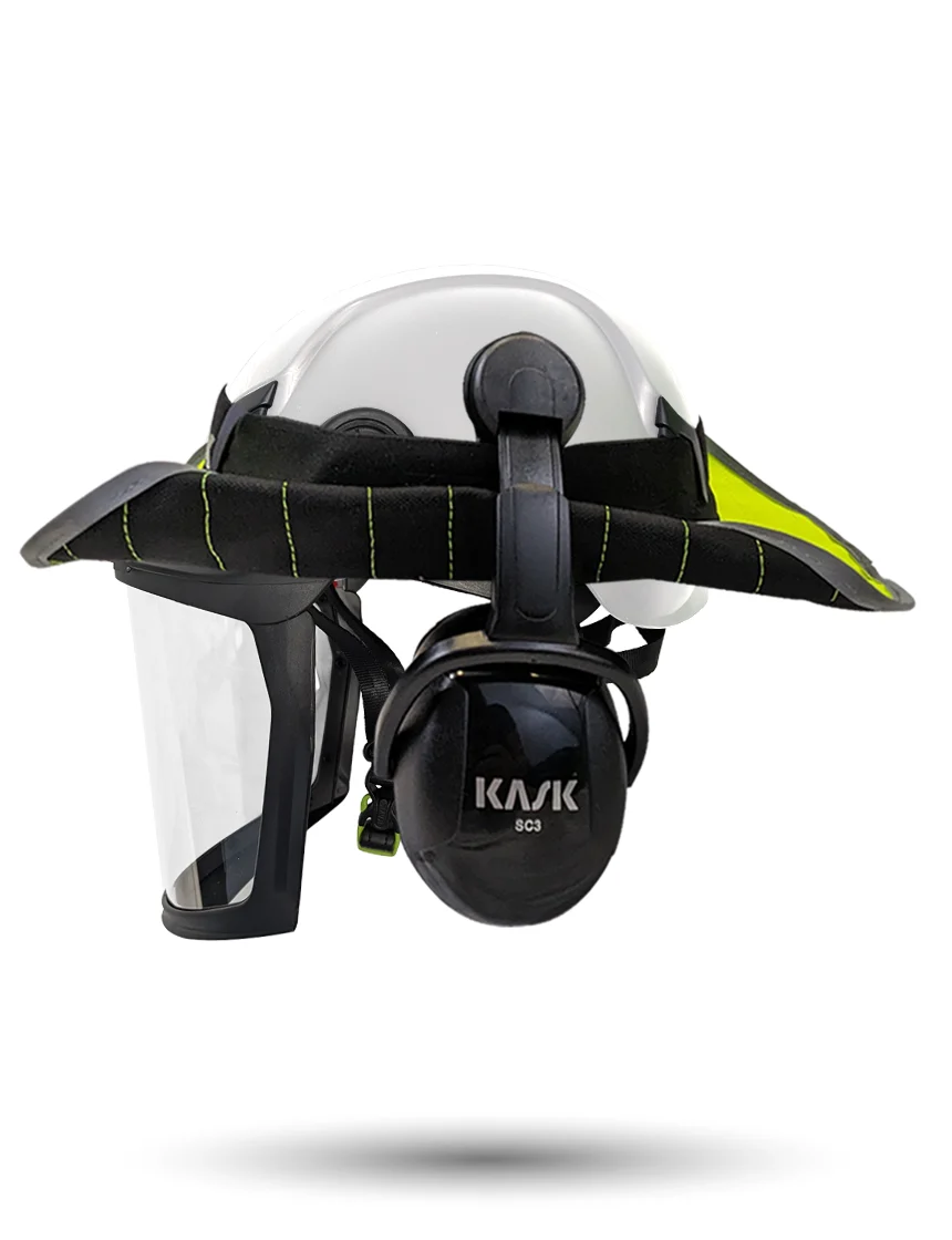 White KASK Zenith X2 ANSI Safety Helmet with Full-Face Visor Kit (Clear ...