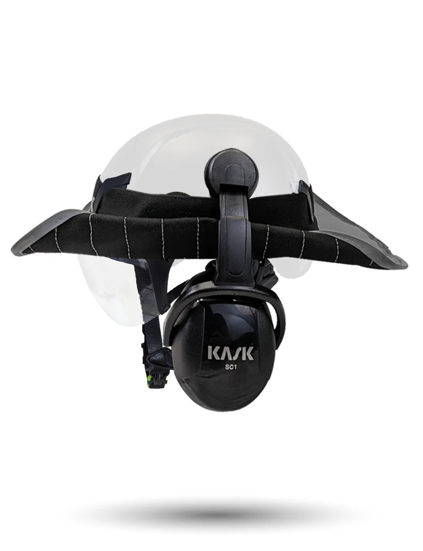 White KASK Zenith X2 ANSI Safety Helmet with Half-Face Visor Kit (Clear ...